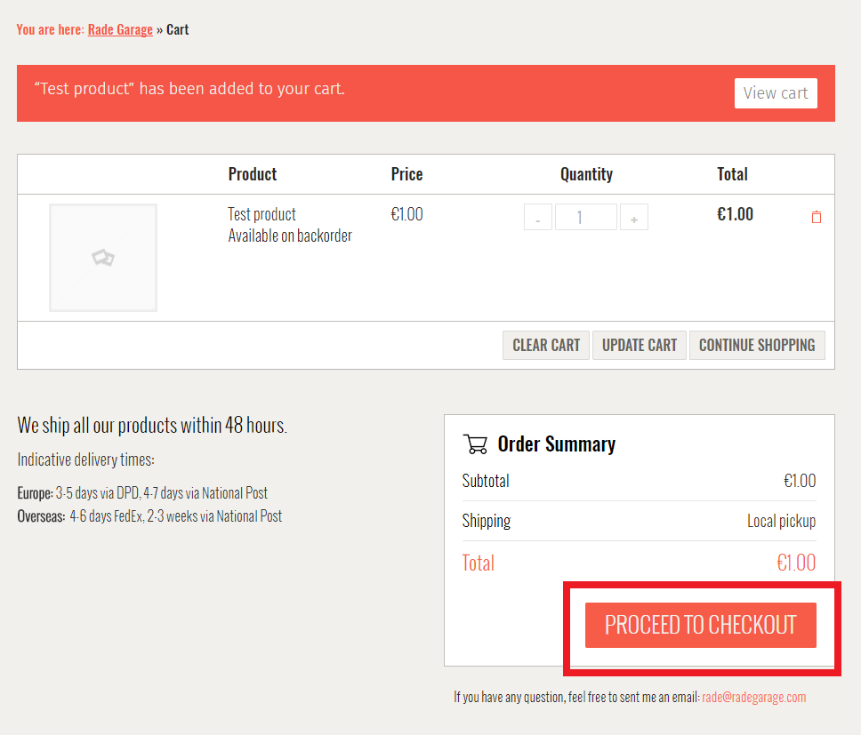 Paypal View Cart Button